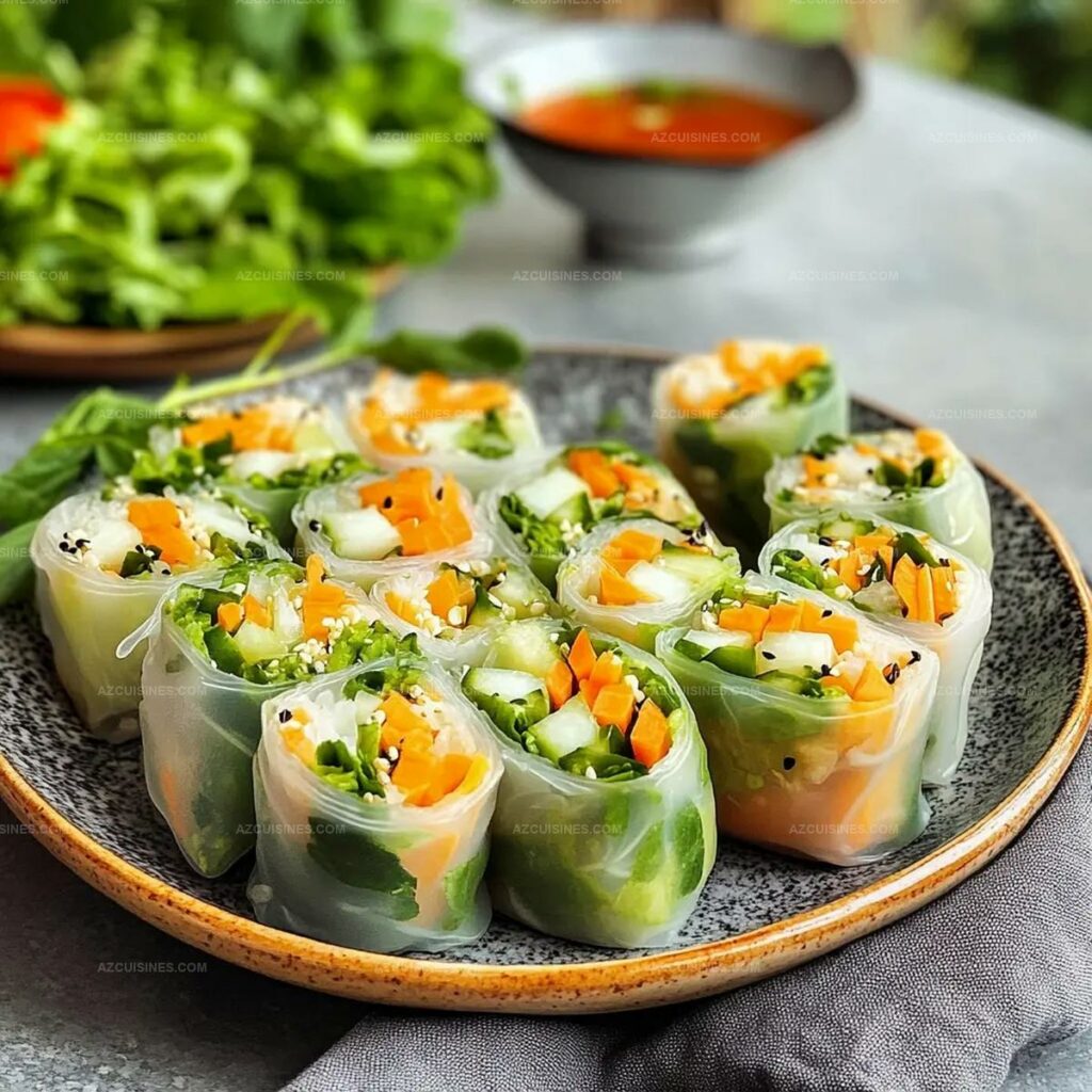 Fresh Garden Veggies in Silky Vegetable Rice Paper Rolls Recipe - AZ ...