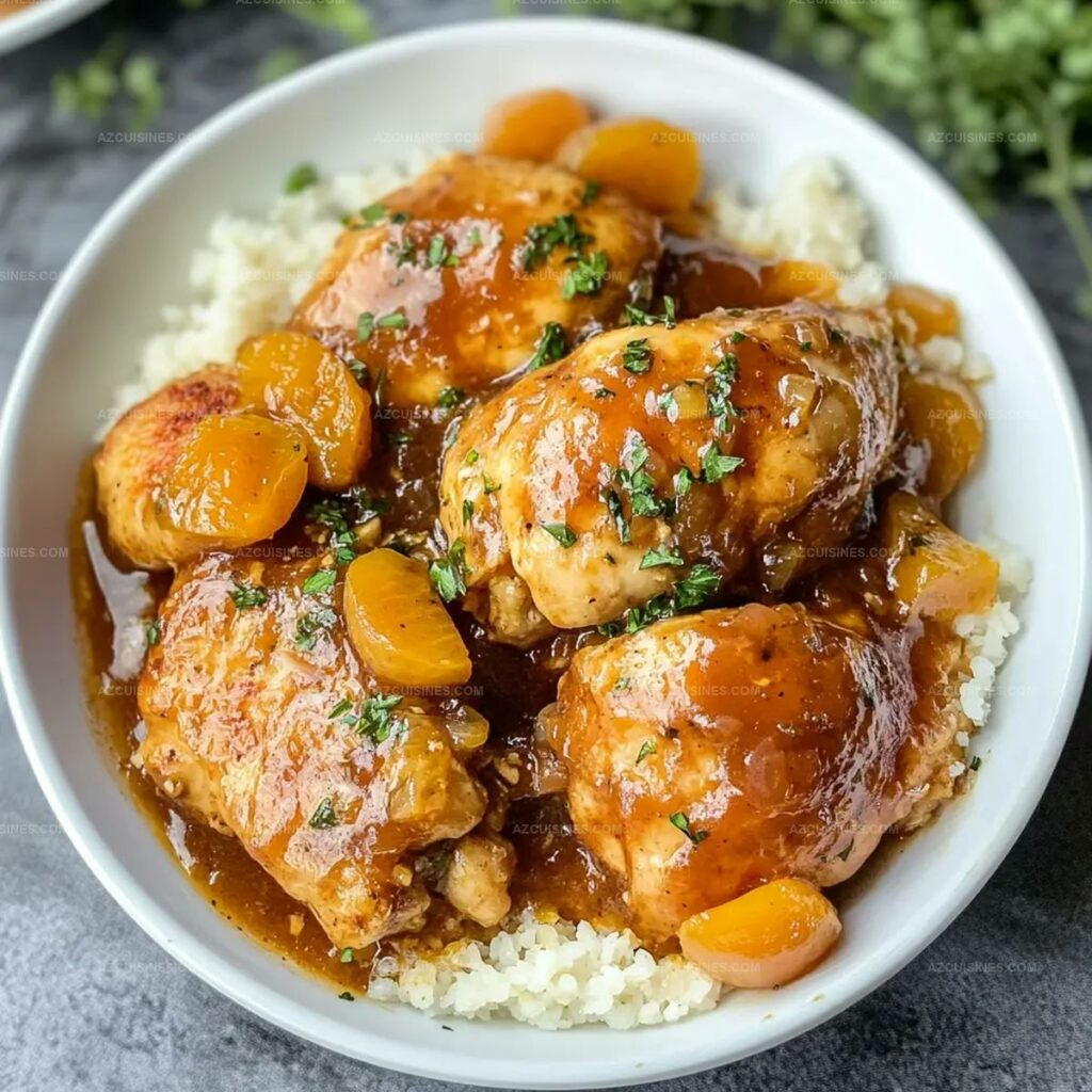Easy Sweet & Tangy Crockpot Apricot Chicken Recipe - AZ Cuisines