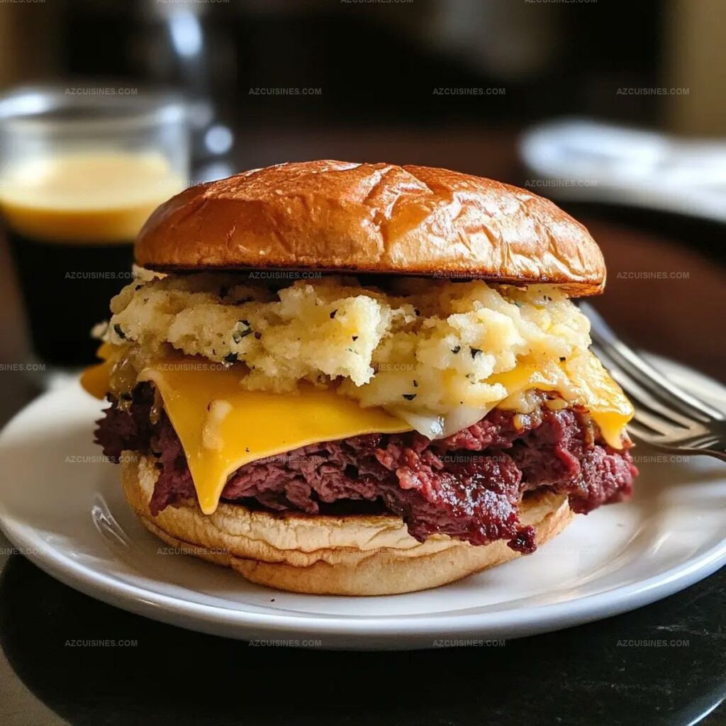 The Juiciest Irish Corned Beef Burgers with Cheddar Recipe - AZ Cuisines