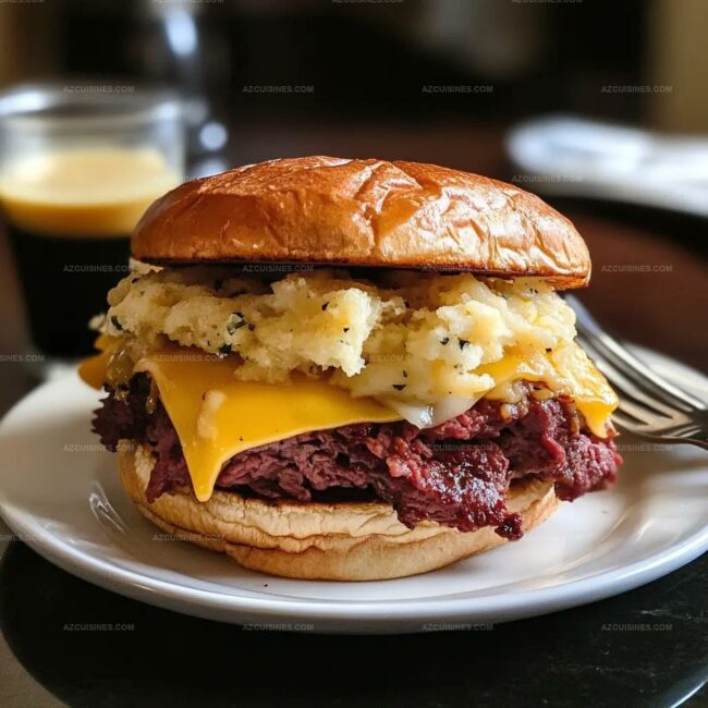 The Juiciest Irish Corned Beef Burgers with Cheddar Recipe - AZ Cuisines