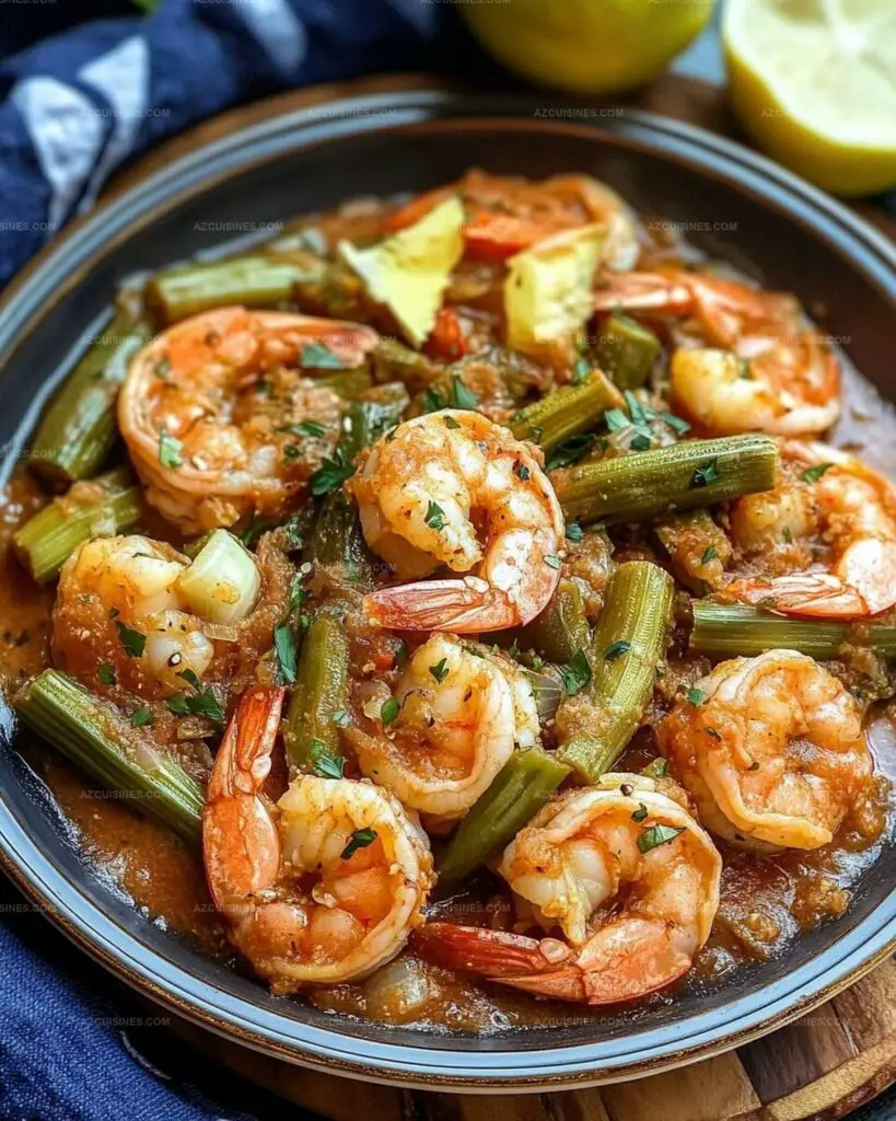 Savory Smothered Okra with Shrimp Recipe: A Cajun Delight - AZ Cuisines
