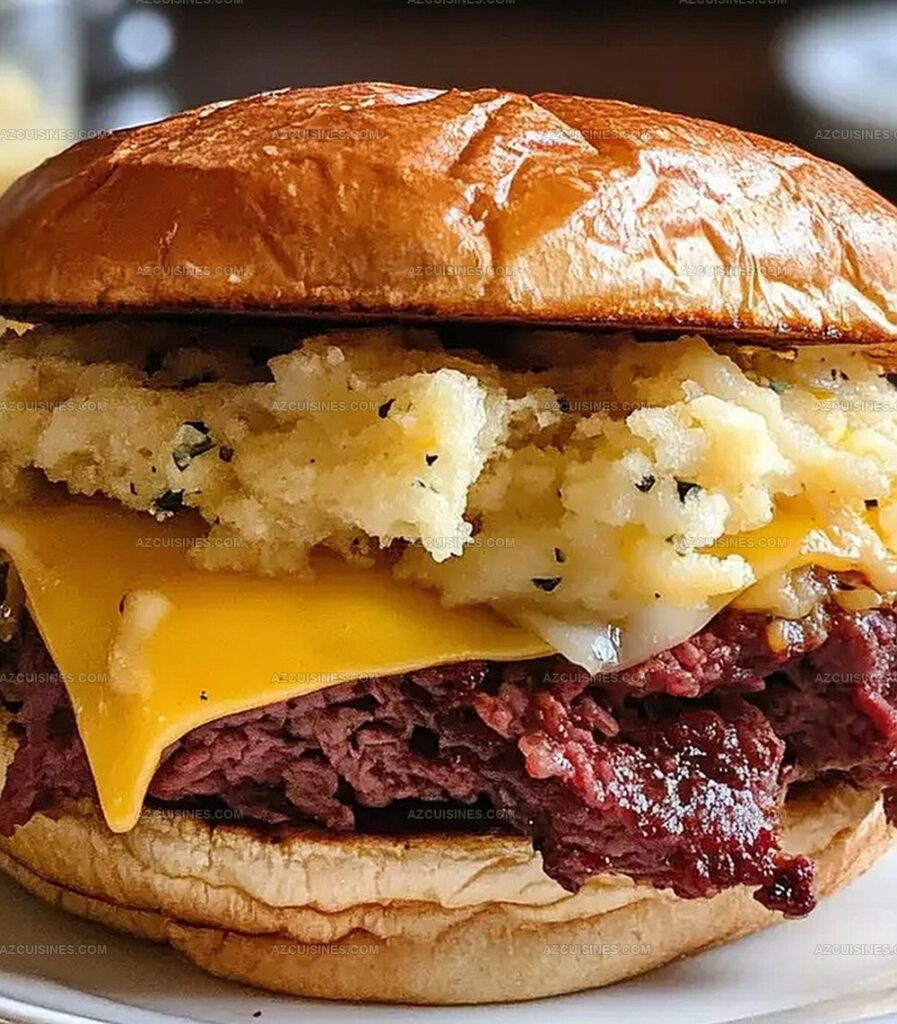 The Juiciest Irish Corned Beef Burgers with Cheddar Recipe - AZ Cuisines